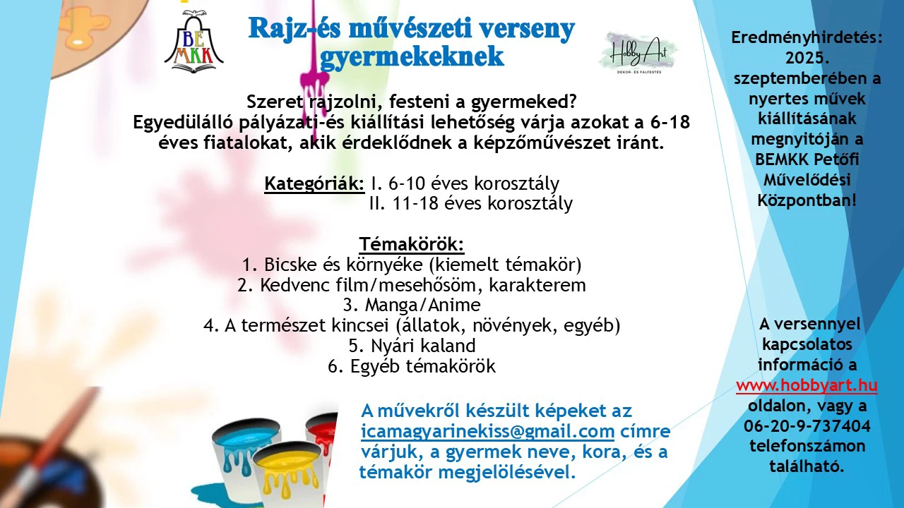 Rajz-és művészeti verseny gyermekeknek! - HobbyArt